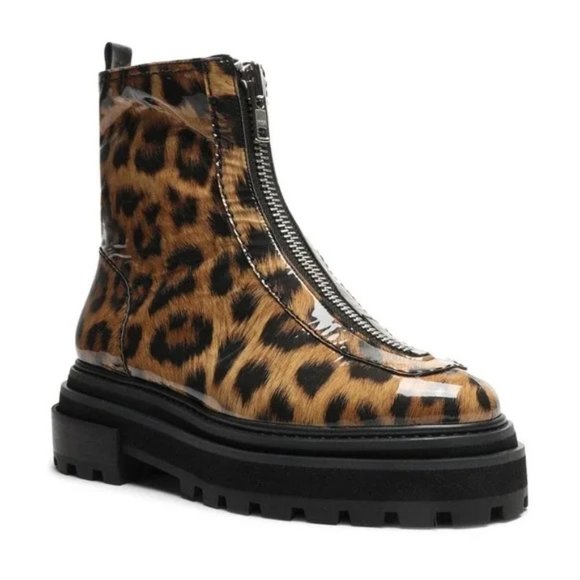 SCHUTZ | Shoes | Schutz Leopard Print Lug Sole Combat Boots | Poshmark